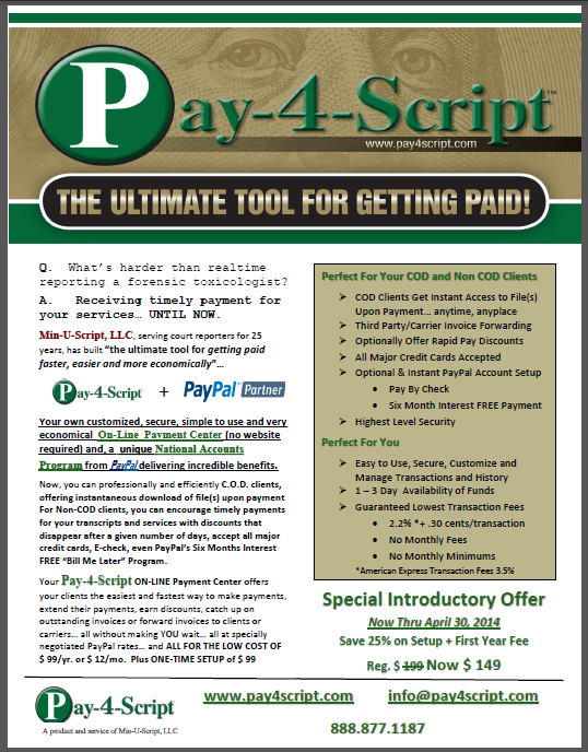 Pay-4-Script, is a Product and Service Of Min-U-Script, LLC